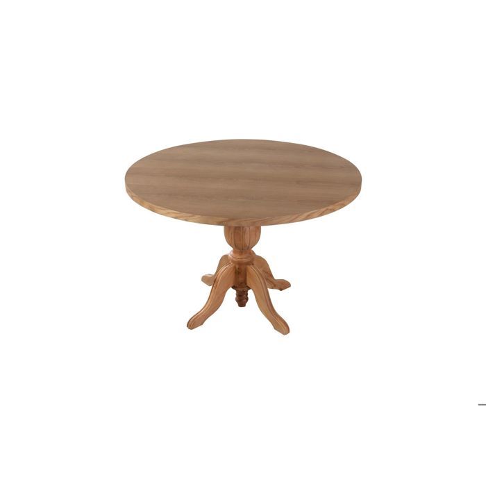 Table à manger ronde - MENZZO - Gezej - Bois massif clair - 100 cm - 6 ...