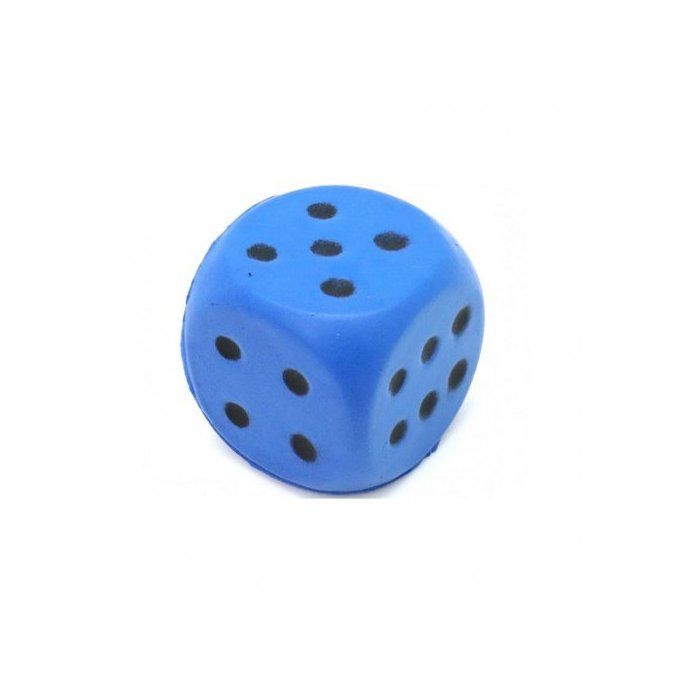 Grand De en mousse Bleu 7,5cm avec points - Cube soft XL, souple et ...