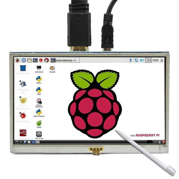 Ecran tactile LCD HDMI de 5 pouces Raspberry Pi 3 Affichage Moniteur ...