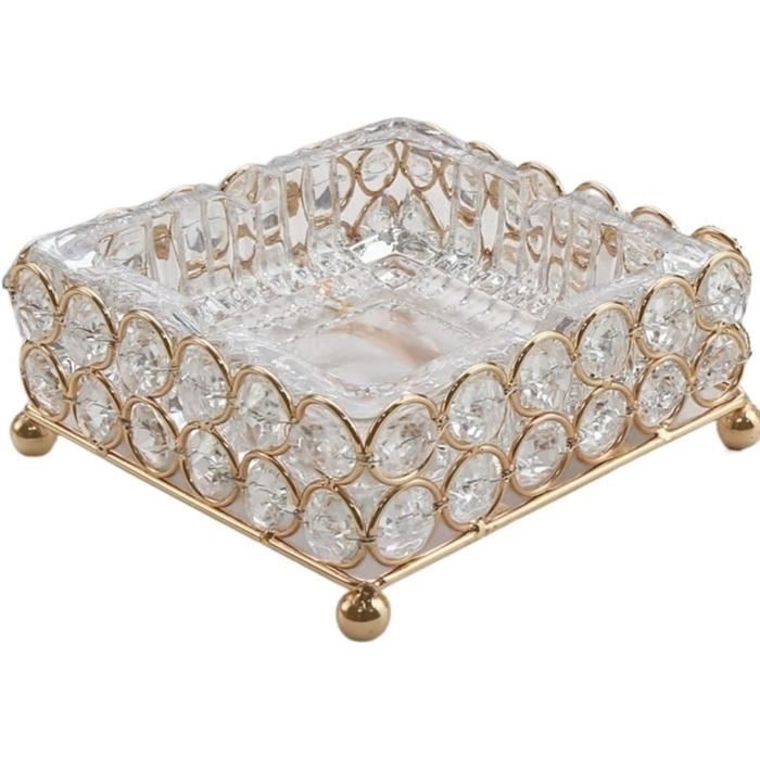 Cendrier de bureau en verre et métal - Cendrier de ménage - Cendrier à ...