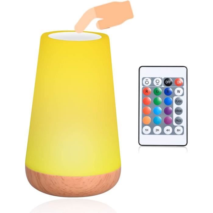 Veilleuse LED, Lampe de Nuit Chevet Rechargeable, Lampe de Table avec Contrôle Tactile à 360° 13 ...