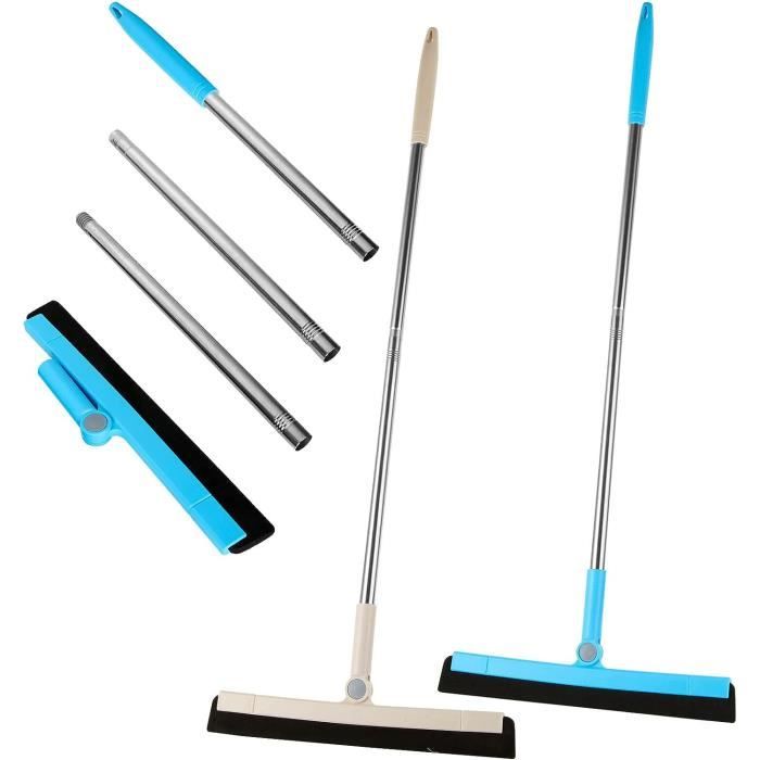 2Pcs Raclette De Sol Caoutchouc Avec Manche, Balai Raclette De Sol ...