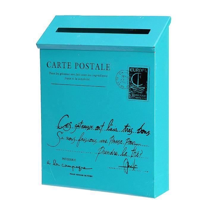 Ywei Boîte aux lettres Tenture murale Fer et métal Decor Bleu ...