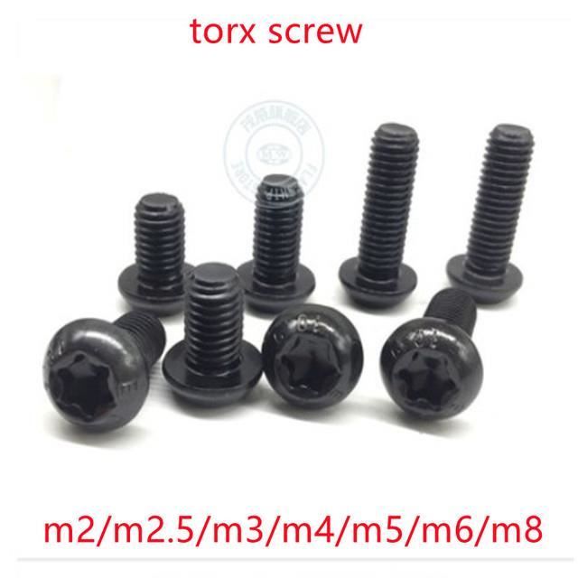 VIS,M3 50pcs-5mm--Vis à tête ronde torx à Six lobes, en acier 10.9 de qualité noire, m2 m2.5 m3 ...
