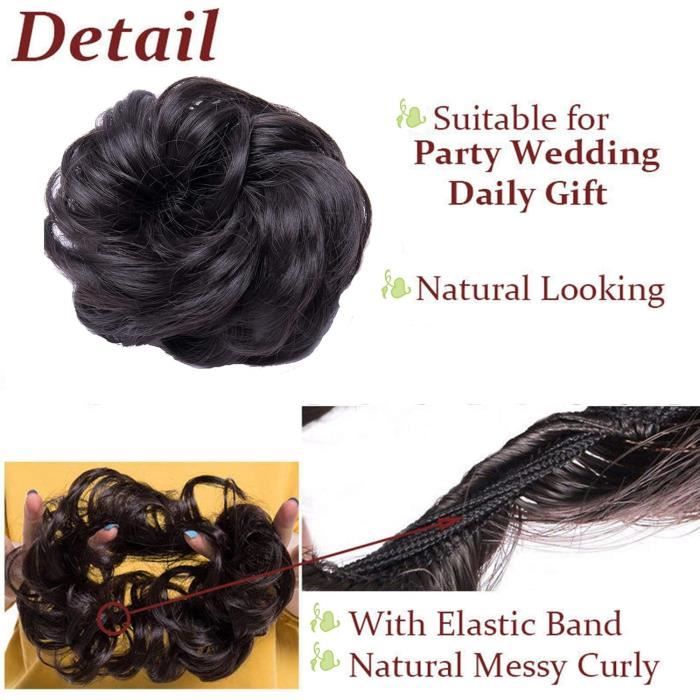 Postiche Chignon Extensions A Clip Cheveux Naturel Scrunchy Chignons ...