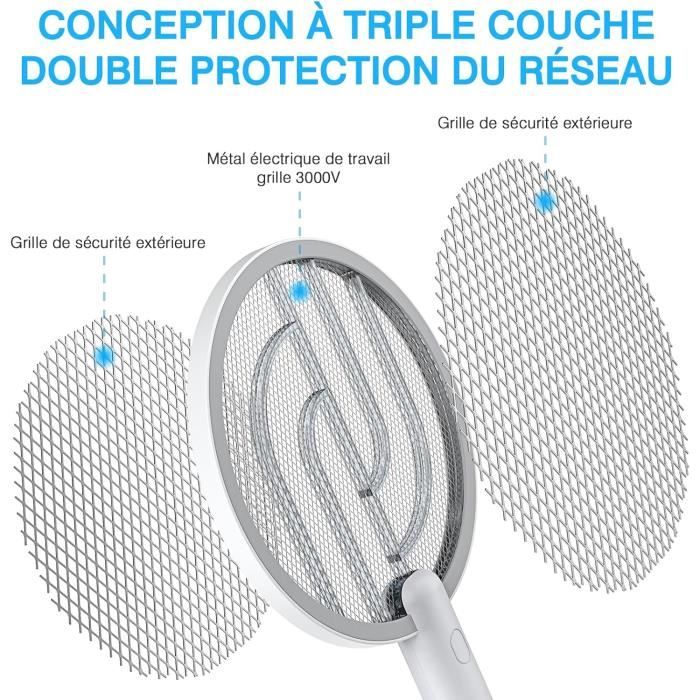 PALONE Raquette Anti Moustiques électrique Tapette USB, utilisée pour Tuer Les moustiques et ...