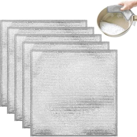 5 Pièces Chiffons en Fil Métallique pour Vaisselle Humide et Sèche ...
