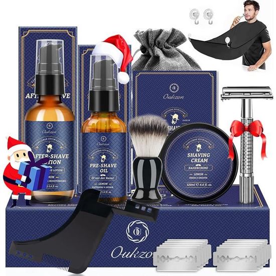 Kit Soins Barbe Homm, Coffret Cadeau Rasage Homme Complet -Produit ...