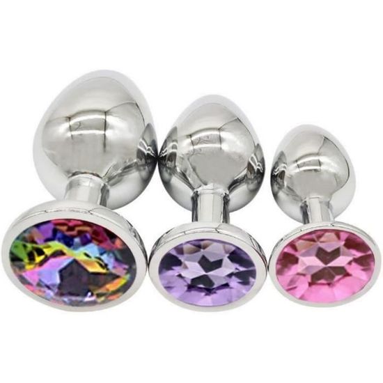 Lot De Plugs Anaux Primés | Petit, Moyen, Grand | Sextoy Premium | 3 Couleurs Diamant | Plug ...