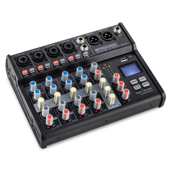 Mini-Table de mixage avec Bluetooth® et enregistrement USB Pronomic B ...