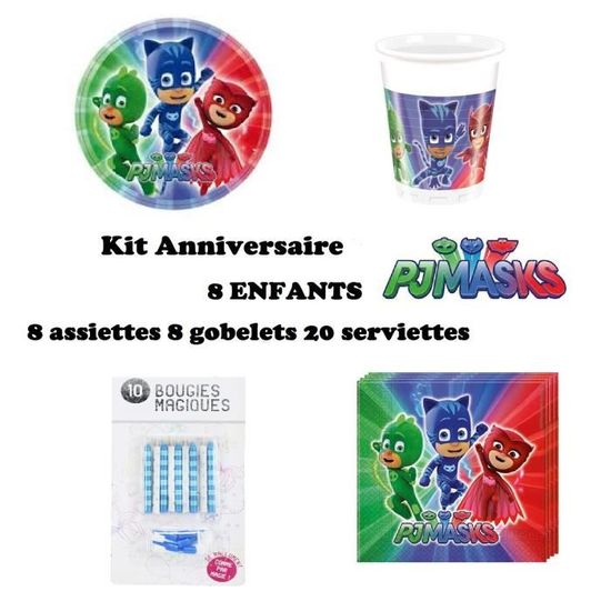 Kit PJ MASKS pyjamasques 36 pièces Anniversaire Fête 8 enfants (8 ...