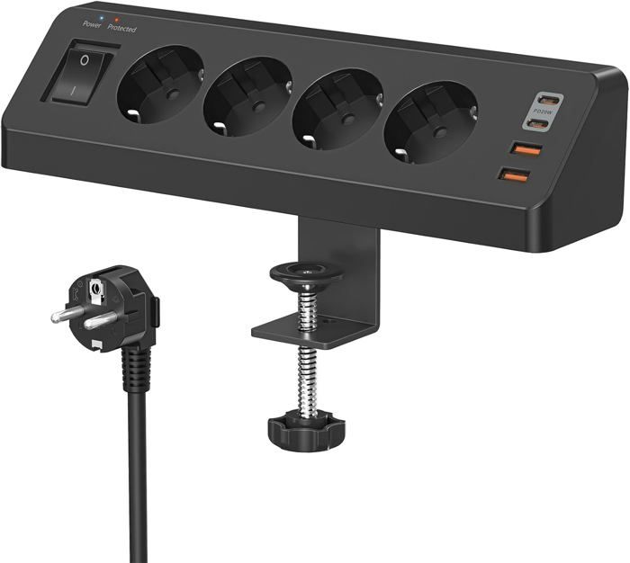 Prise de table avec USB C(PD 20W)multiprise 8 en 1,bureau avec ...