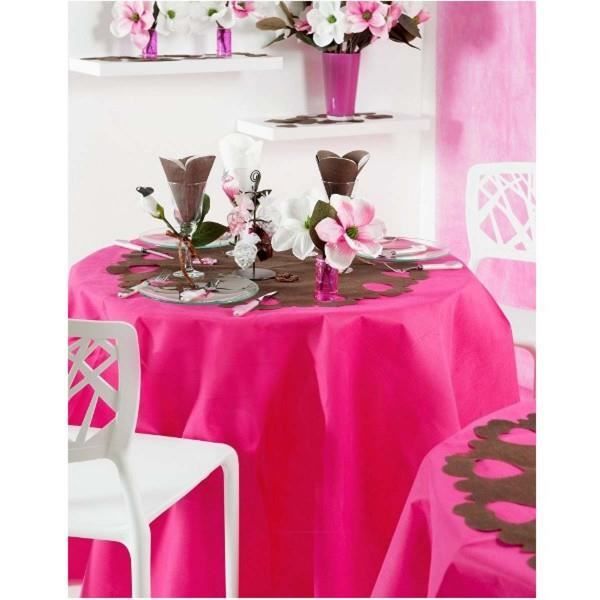 Nappe ronde unie rose fushia 1m80 anti tache infroissable - Cdiscount ...