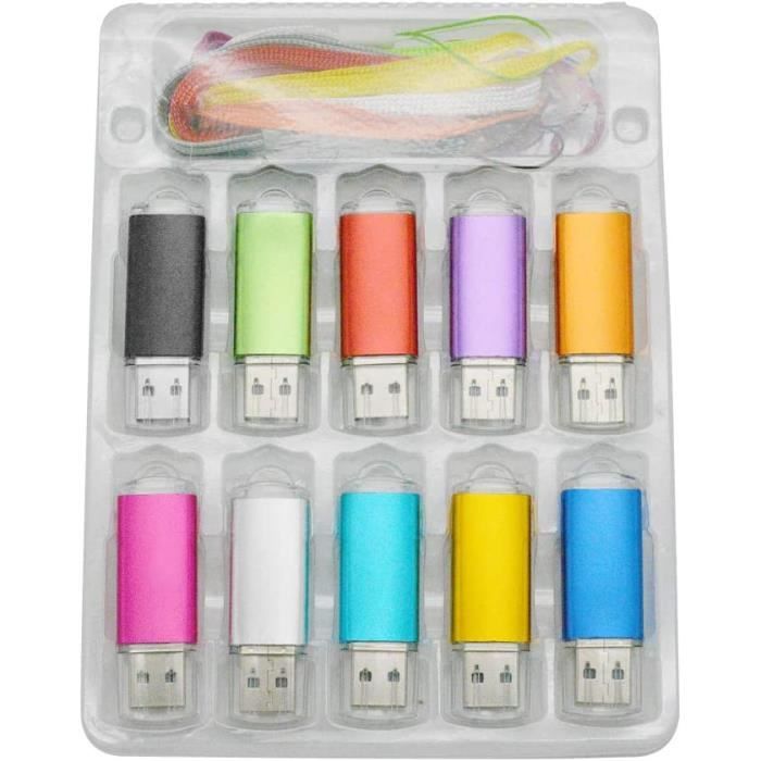 32 Go Lot de 10 Clés USB 2.0 Pivotant Stockage Mémoire Stick Disque ...