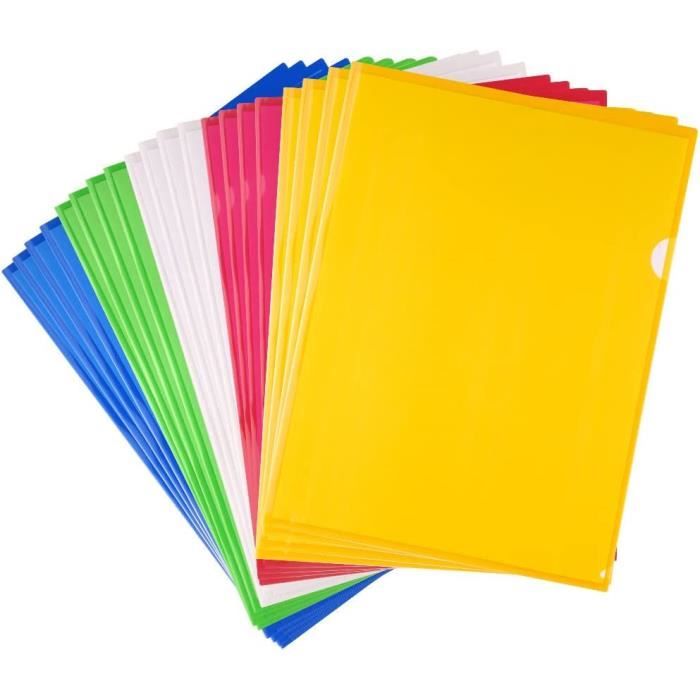 20 Pack A4 Zip Document Dossier Pochette Flush Folders Dossier en ...
