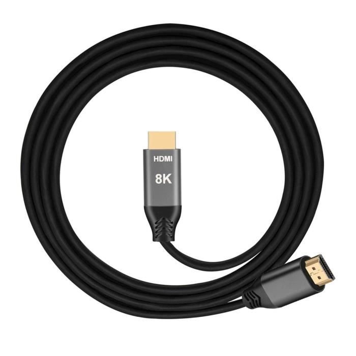 Câble HDMI 2.1 Ultra-HD UHD 8K 60hz 4K 120hz Câble 48Gbs avec audio et ...