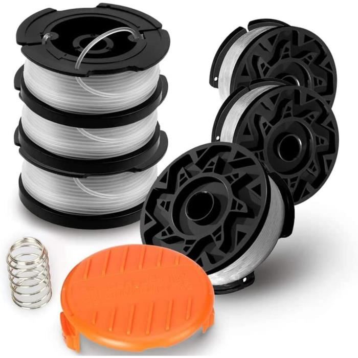 Lot de 6 bobines de fil pour débroussailleuse avec 1 couvercle de bobine et 1 ressort de ...
