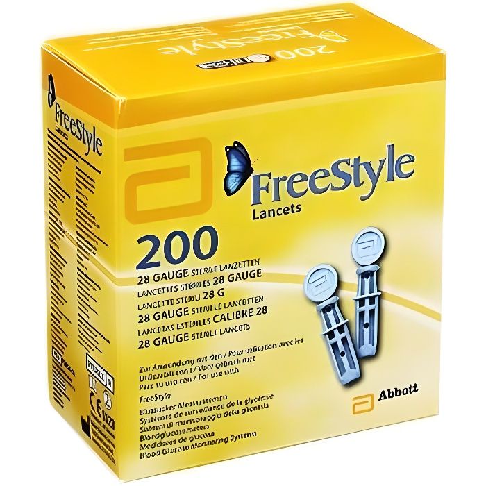 LANCETTES FREESTYLE ABBOTT 28 GAUGE BOITE DE 20 - Cdiscount Santé ...