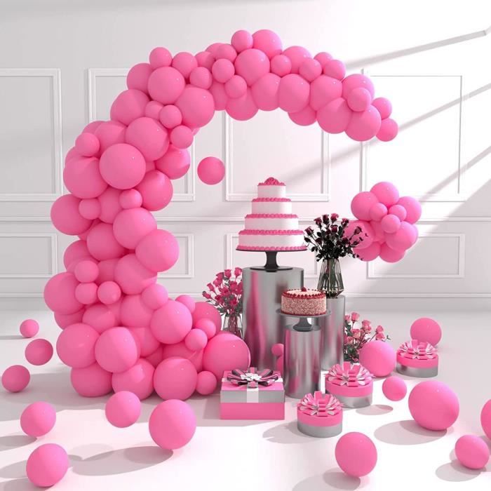 Lot De 100 Ballons Roses Roses - Différentes Tailles 45 30 25 18 Cm ...