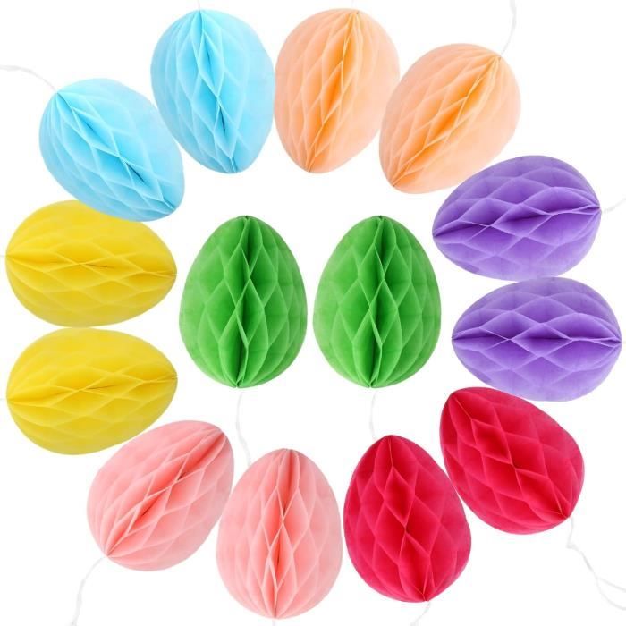 Lot De 14 Œufs De Pâques Décoratifs En Papier Nid D'Abeille ...