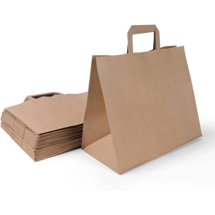 Lot De 250 Sacs En Papier, Sacs Cadeaux, Sacs En Papier Kraft Avec ...
