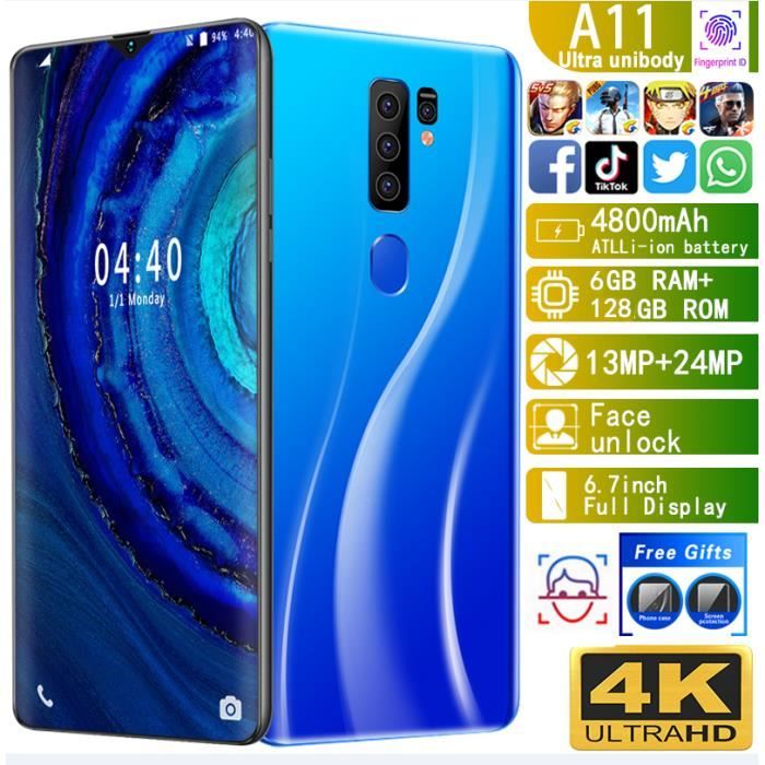 Bleu- Android 10 Bande Mondiale MTK6799 Deca Core 6GB 128GB 4800mAh ...