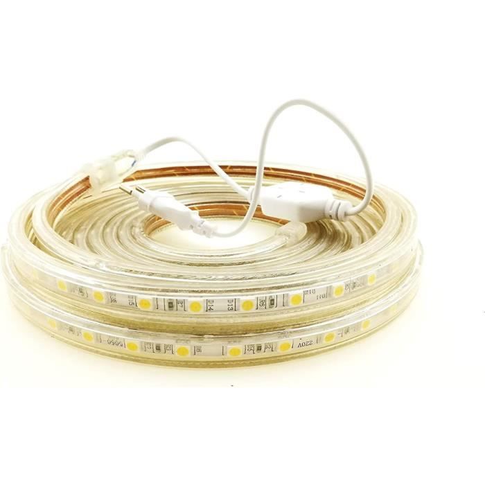 Bandes Led 220V Smd5050 60 Led-M (3M Chaude) 3000K Ip65 Imperméable ...
