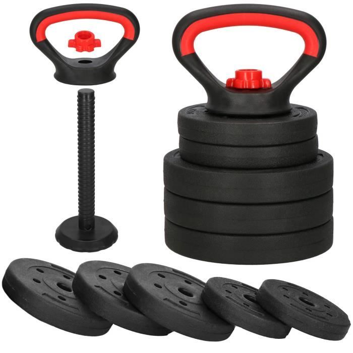 Kettlebell réglable - SPRINGOS - 10 kg - Poignée ergonomique - 5 ...
