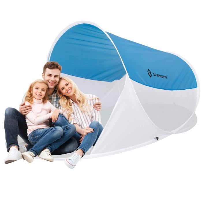 Tente de plage pop-up SPRINGOS® - Abri de plage avec plancher - Pliable ...
