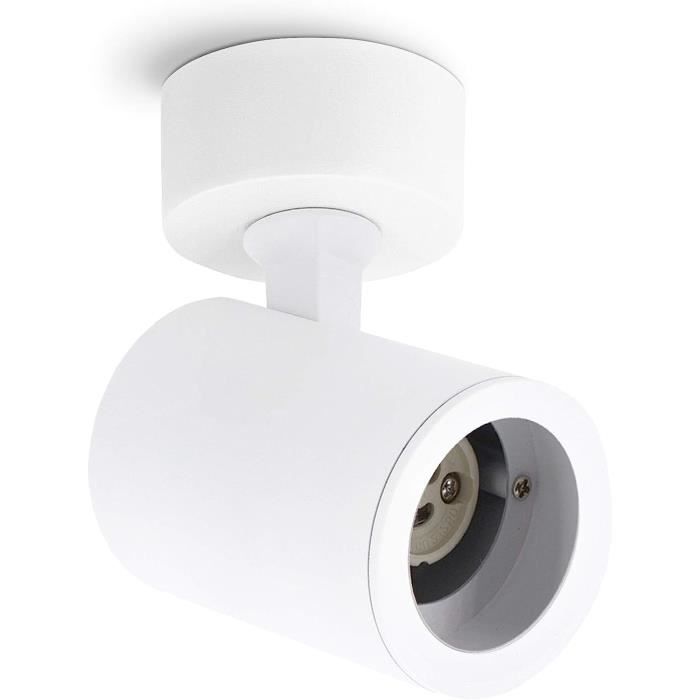 Linovum Tenjo Spot mural orientable blanc rond pour 1 ampoule GU10 ...
