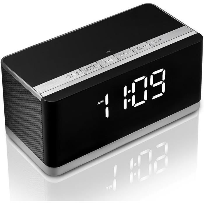Enceinte Bluetooth Stéréo Avec Fm Radio, Réveil Basses Renforcées 10W ...