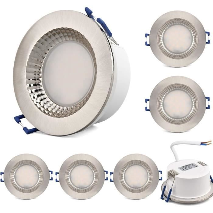 Led Spot Encastré Extra Plat 6W 500Lm Spots De Plafond Blanc Chaud 3000K Étanchéité Ip65 ...