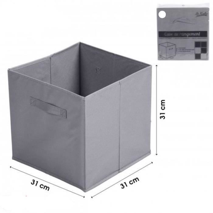 Cube intissé ( lot de 6 ) Boite de Rangement Pliable Gris Anthracite ...