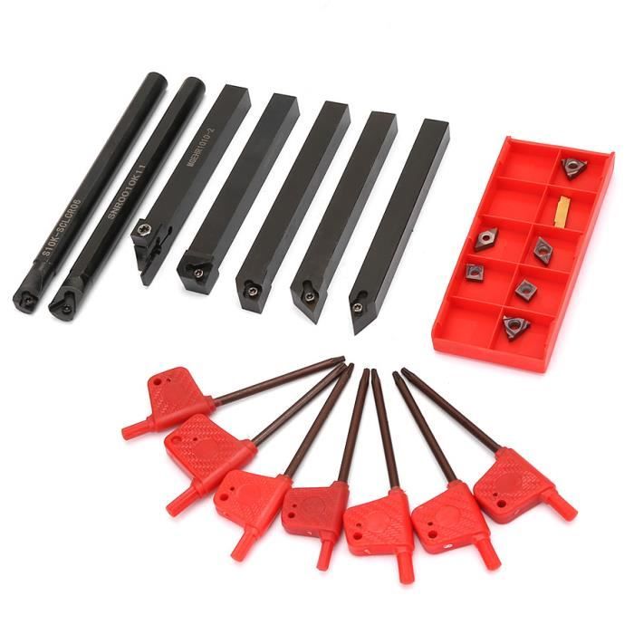 Porte-outil de tournage de tour, insert en carbure DCMT CCMT, insert de lame en carbure ...