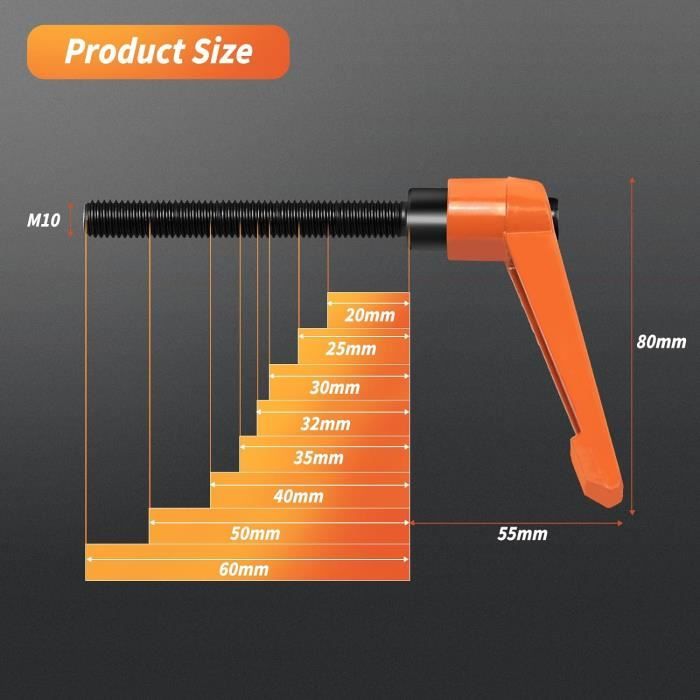 Poignée À Levier De Serrage Réglable,M10 Poignée De Serrage,Filetage ...