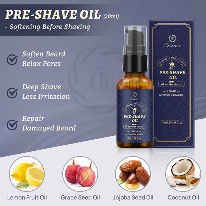 Kit Soins Barbe Homm, Coffret Cadeau Rasage Homme Complet -Produit ...