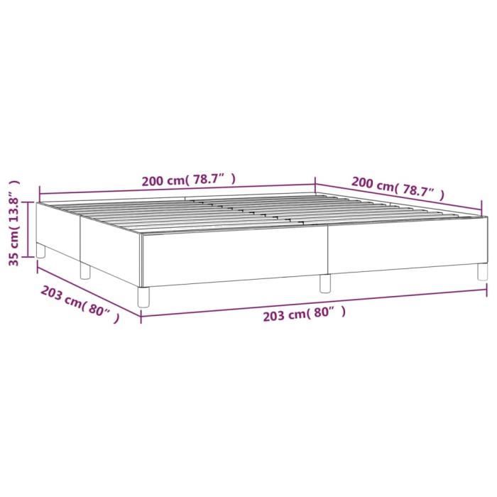 CUQUE Cadre de lit Gris foncé 200 x 200 cm Velours CQ003 - Cdiscount Maison