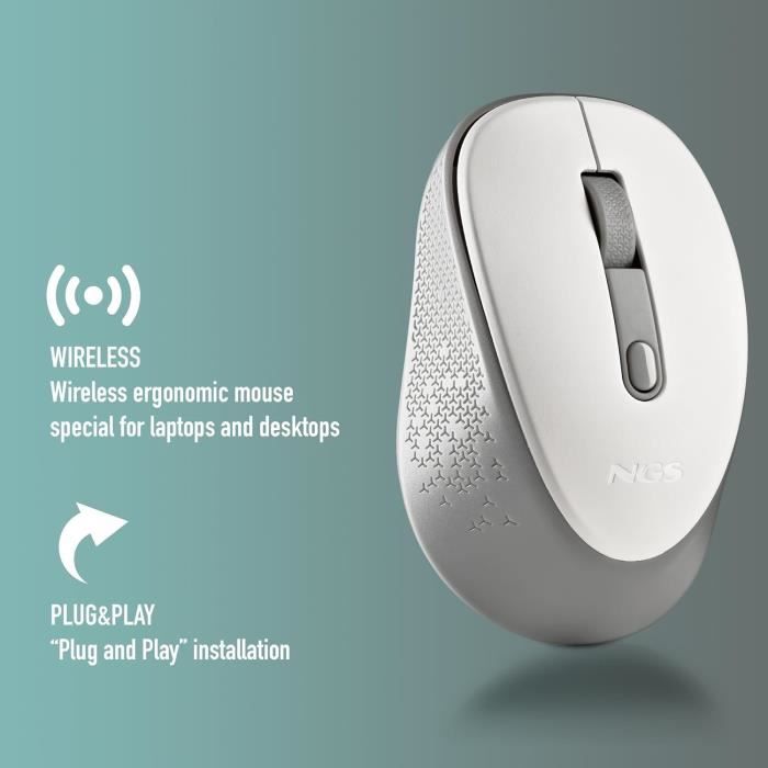 Dew White-Wireless Optical Mouse,Ergonomic Mouse,Silent Wireless Laptop Mice,High Precision With ...