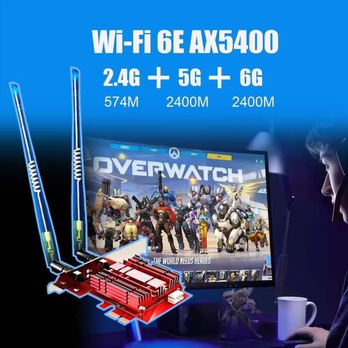 Wifi 6E Ax5400 Pcie Wifi Card For Desktop Pc, Bluetooth 5.3, Wpa3, 802.11Ax Tri Band Wireless ...
