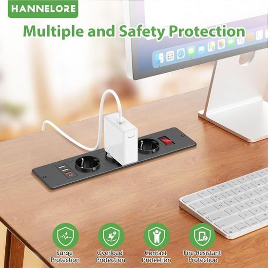 Prise Encastrable Plan de Travail USB C PD20W, Multiprise Encastrable ...