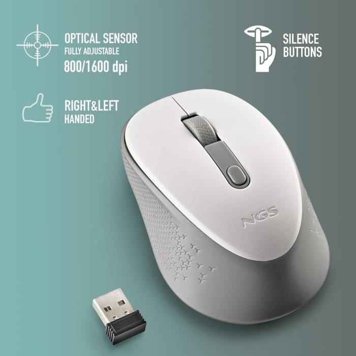 Dew White-Wireless Optical Mouse,Ergonomic Mouse,Silent Wireless Laptop Mice,High Precision With ...
