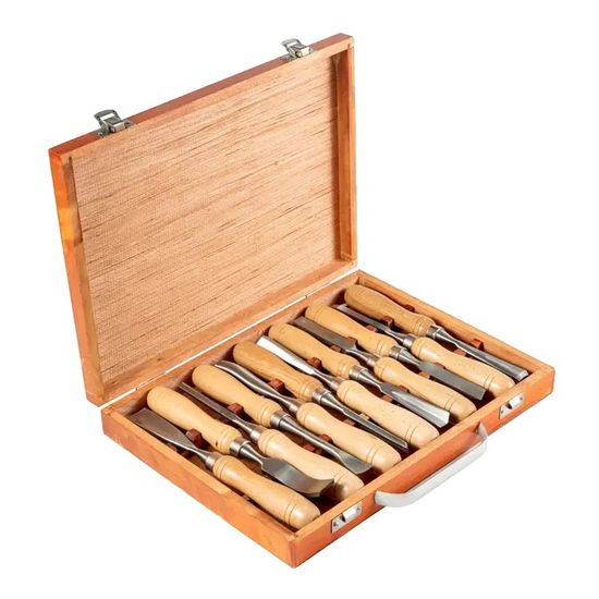 Outils de Sculpture sur Bois, Ensemble de Ciseaux à Main, Gouges Professionnelles, 12 PCS ...