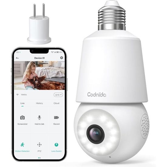 Codnida Camera Surveillance WiFi Intérieur/Extérieure sans Fil,2K ...