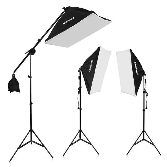 Excelvan Softbox Ampoule 5500K 2000W Pro Kit Éclairage Photo Studio 3 ...