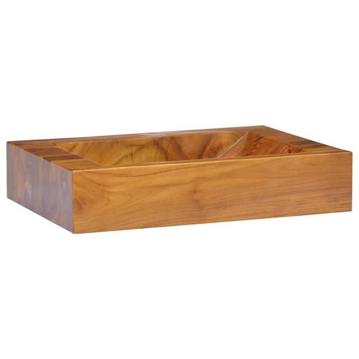 [54513]Lavabo Bois de teck massif 50x35x10 cm - pour bain-cuisine ...