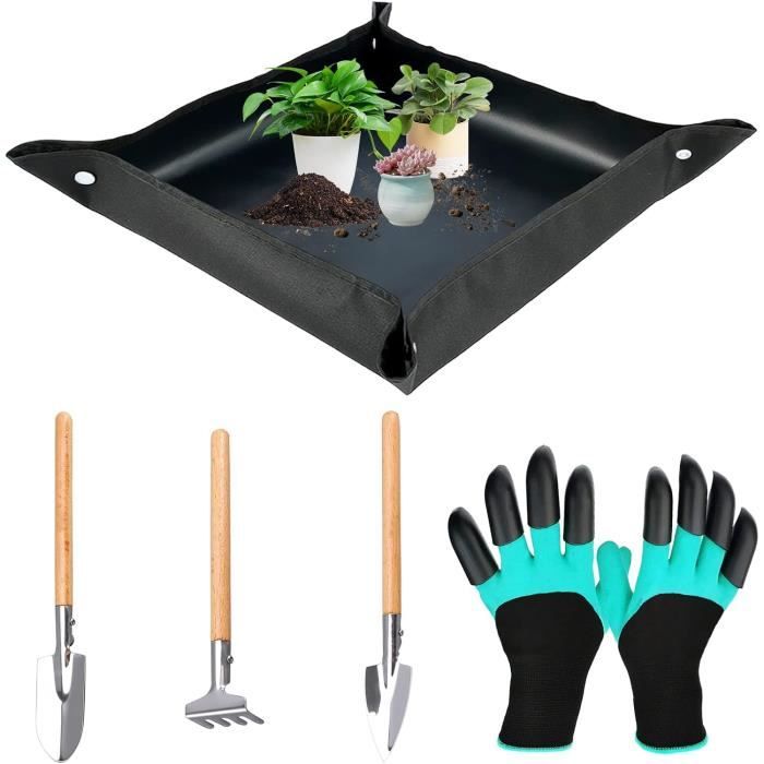 Ensemble d'outils de jardinage - 6 pièces - avec pelle, râteau, bêche ...
