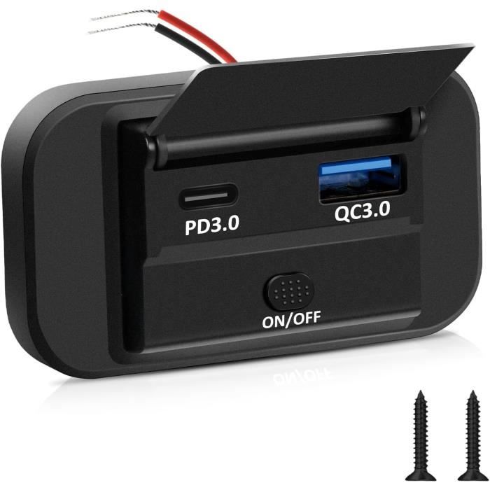 Prise Usb 12V, Port Usb 12V Double Prise Usb Camping Car 12V, 55W Pd ...