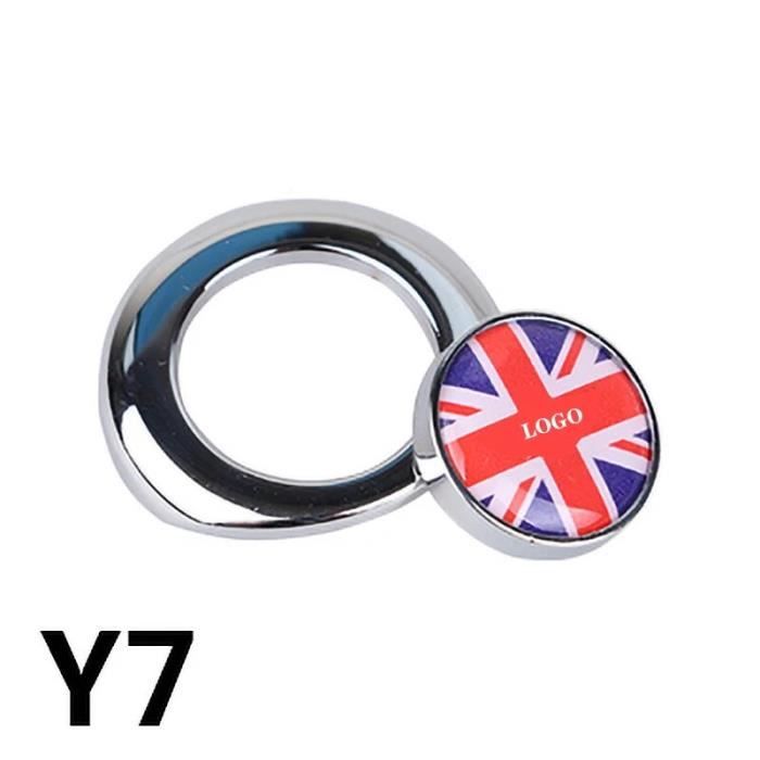 Y7-One-bouton de démarrage de décoration automobile Autocollant argent ...