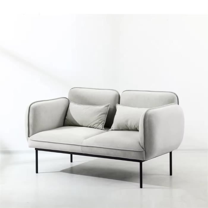 Canapé 2 places rembourré Nordic ONE 150 cm en tissu gris - Cdiscount ...
