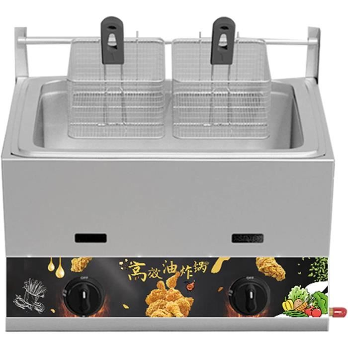 Friteuses commerciales Friteuse à gaz GPL en Acier Inoxydable pour ...